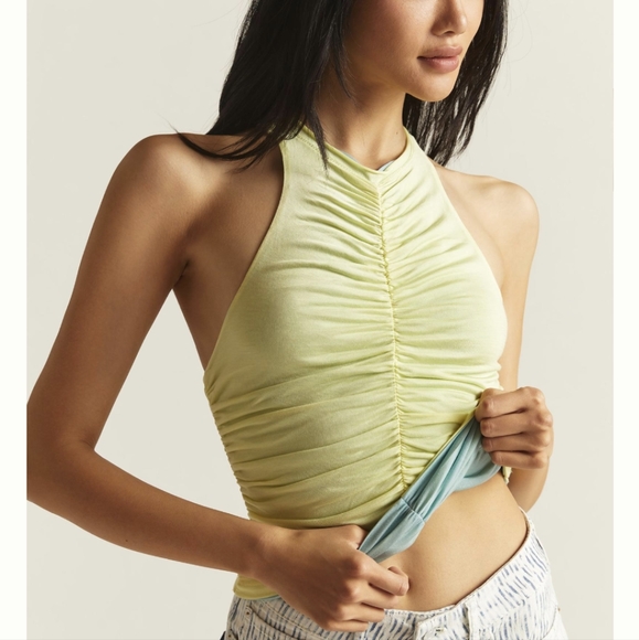 Anthropologie | Tops | Nwt 2 Anthropologie Pilcro Reversible Ruched Tanks Pinkorange Blueyellow ...